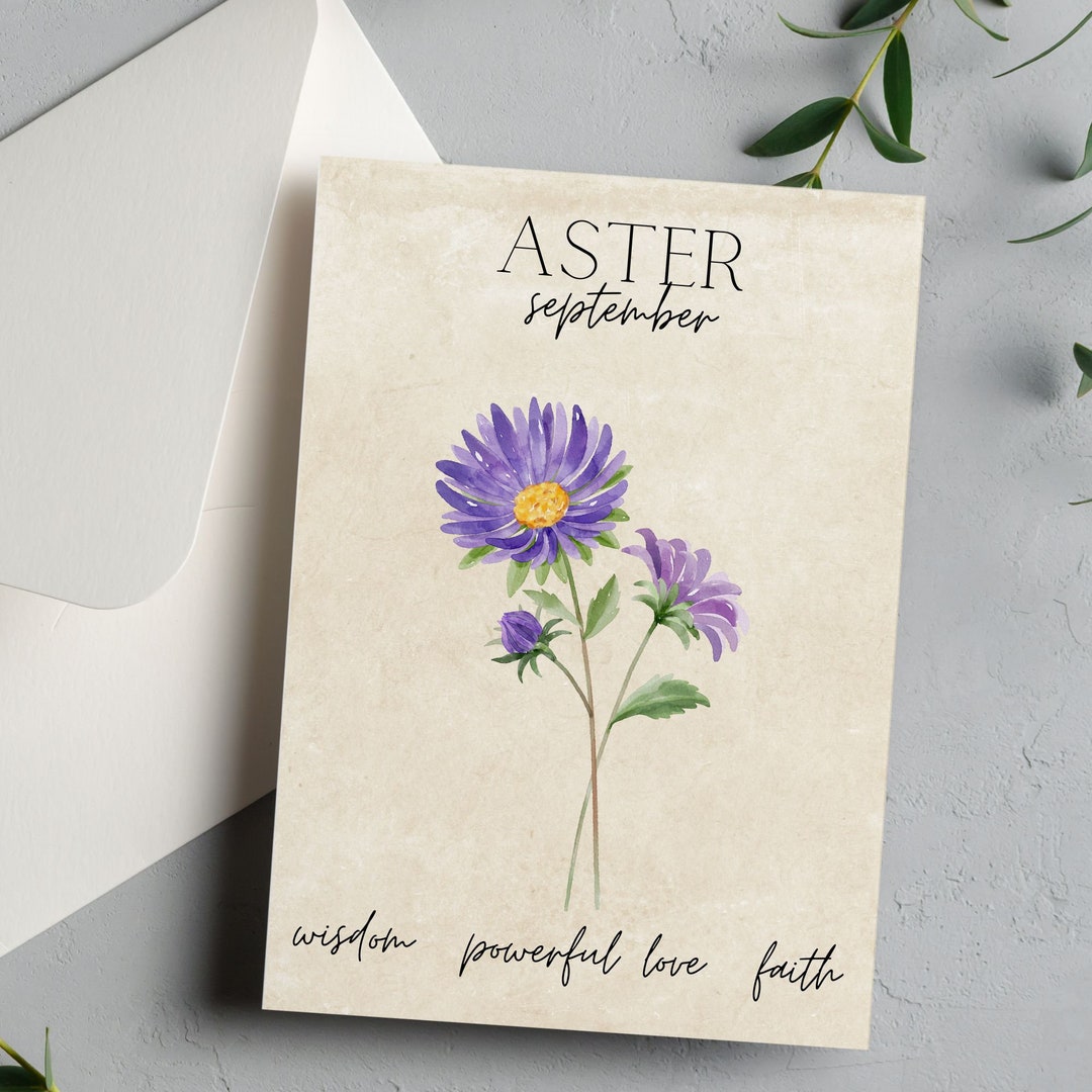 September Birthflower Month Birthday Card | Valentines Day | Friendship ...