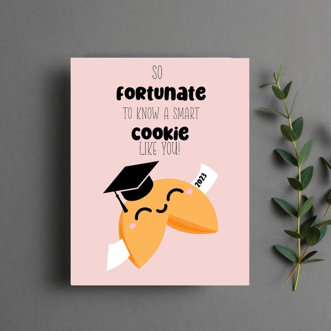 Funny Fortune Cookie Graduation Card Food Puns Funny Graduation Card ...