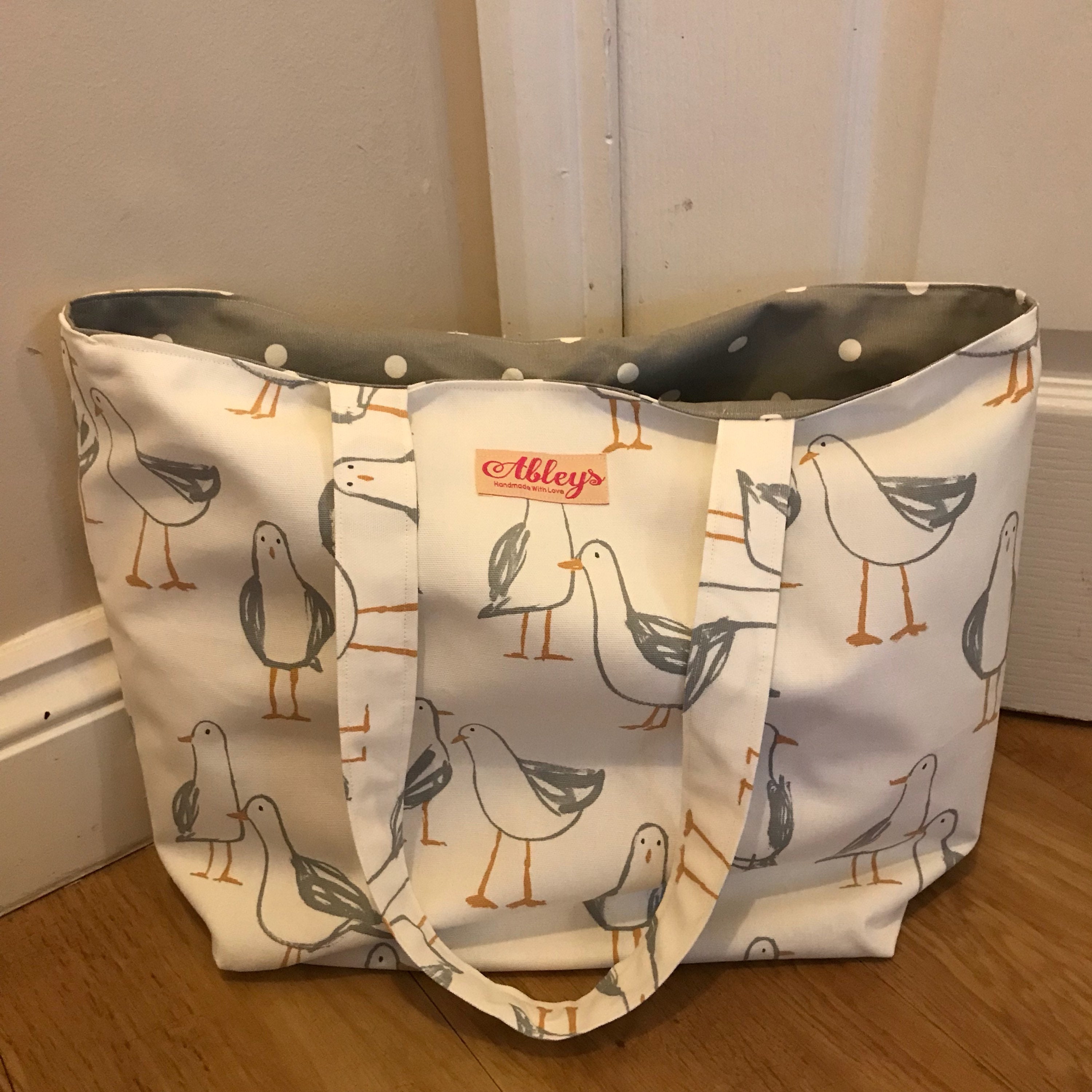 Seagull large tote bag beachbag shopping bag reusable bag | Etsy