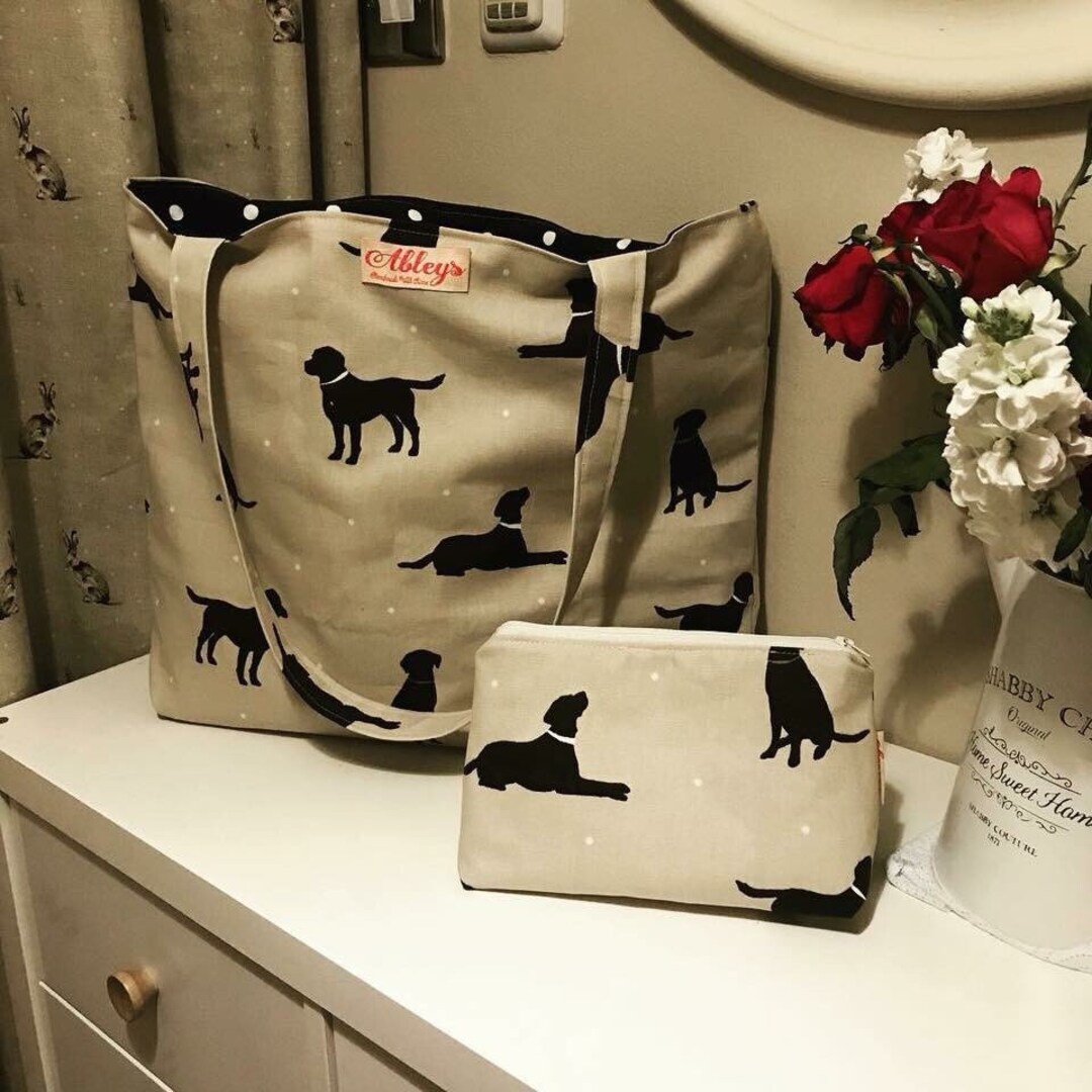 LABRADOR Tote Bag Plus Matching Make up Bag, Beach Bag, Shopping Bag ...