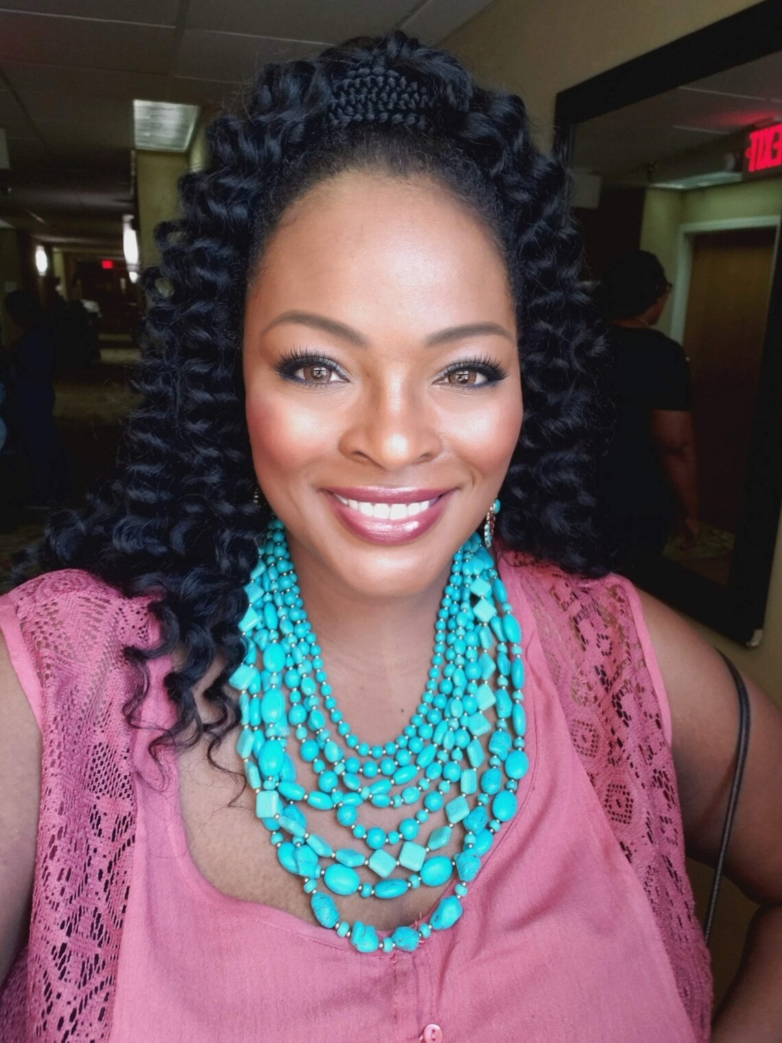 Turquoise Beaded Layered Statement Necklace- 8 Layer Turquoise Bohemian ...