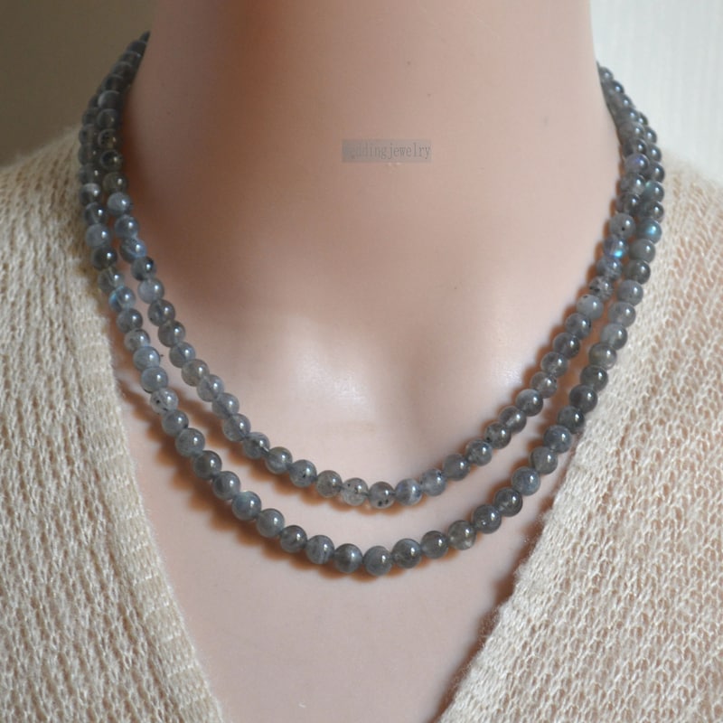 Moonstone Bead Necklace - Etsy