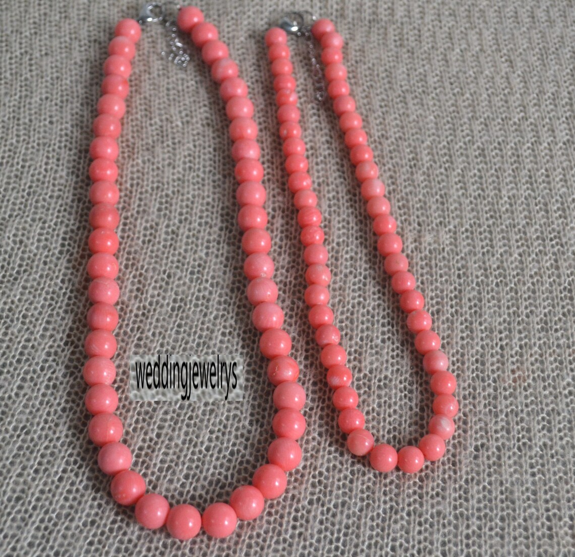Handmade Pink Coral Beaded Necklace, 8-10mm Coral Beads - Etsy