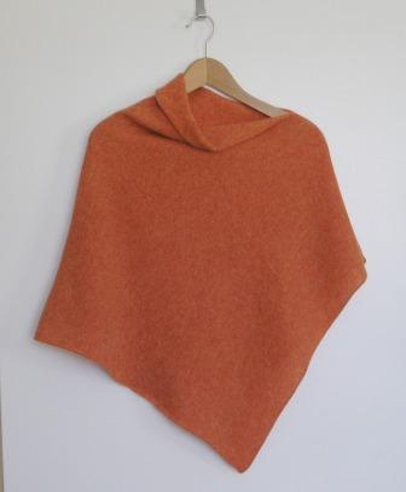 Poncho Orange Merino Lambswool - Etsy