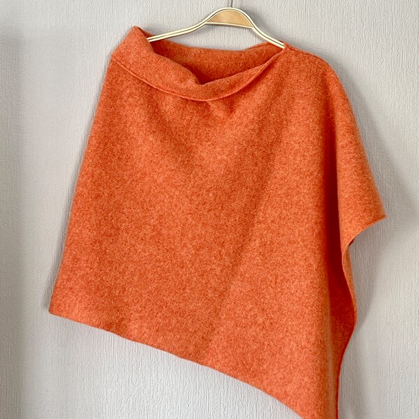 Orange Poncho - Etsy