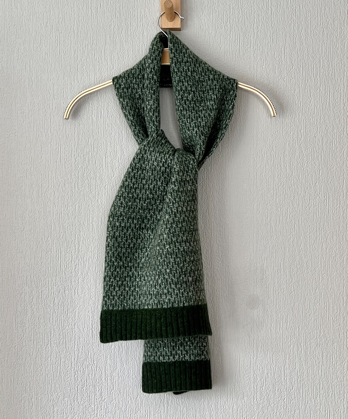 Scarf Super Soft Merino Lambswool Nordic Scarf in Marled Rosemary Green ...