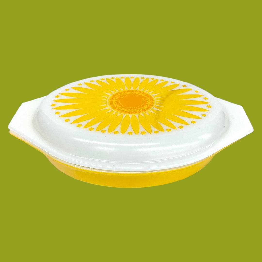 Vintage Pyrex Divided Casserole With Lid Retro 1960s Mid Century Modern ...