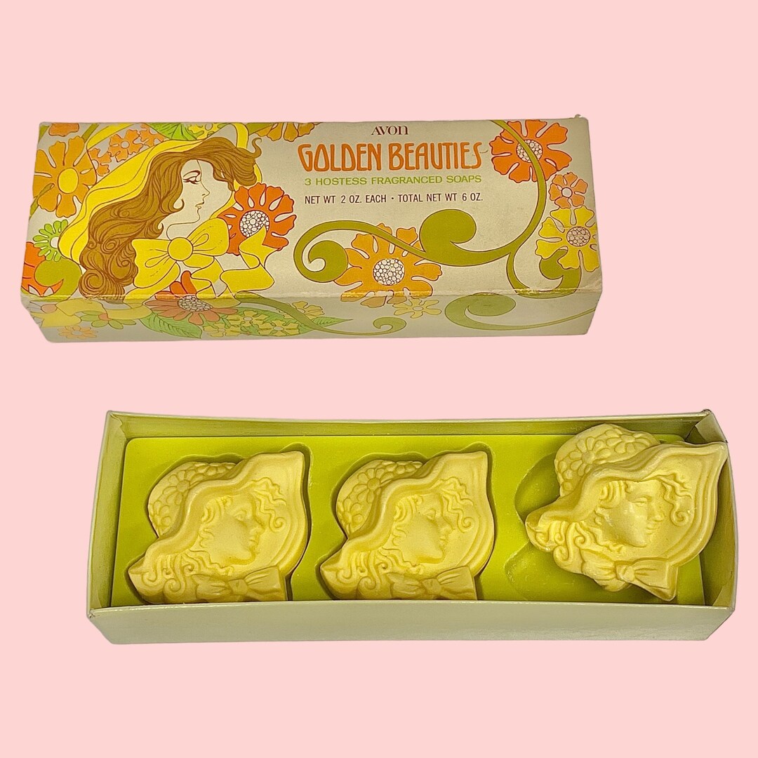 Vintage Avon Box of Soaps Retro 1970s Mid Century Modern + Golden ...
