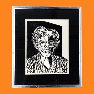 Vintage Screenprint 1970s Retro Size 22x19 Mid Century Modern + Womans ...