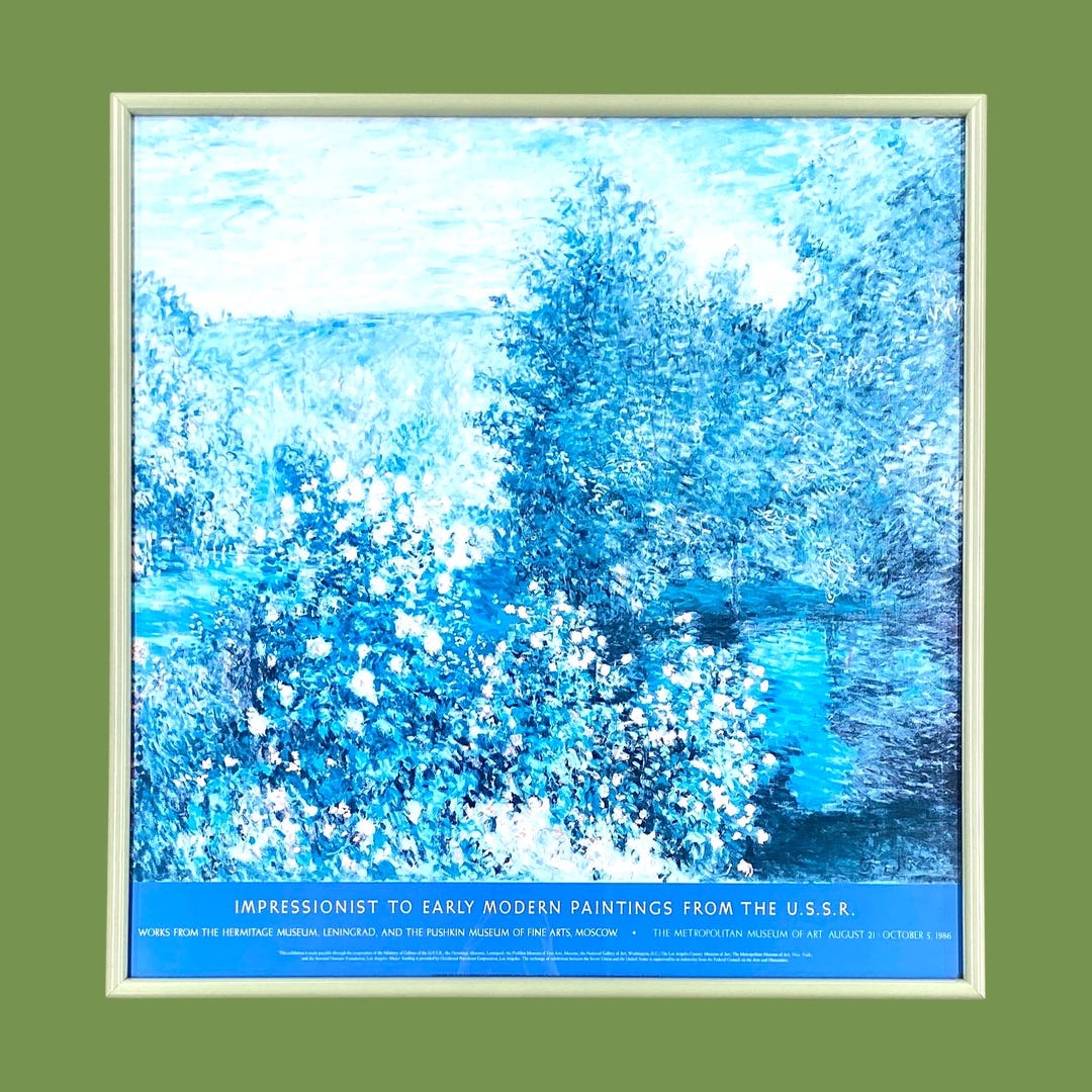 Vintage Claude Monet Exhibit Poster 1980s Retro Size 31x30 Corner of ...