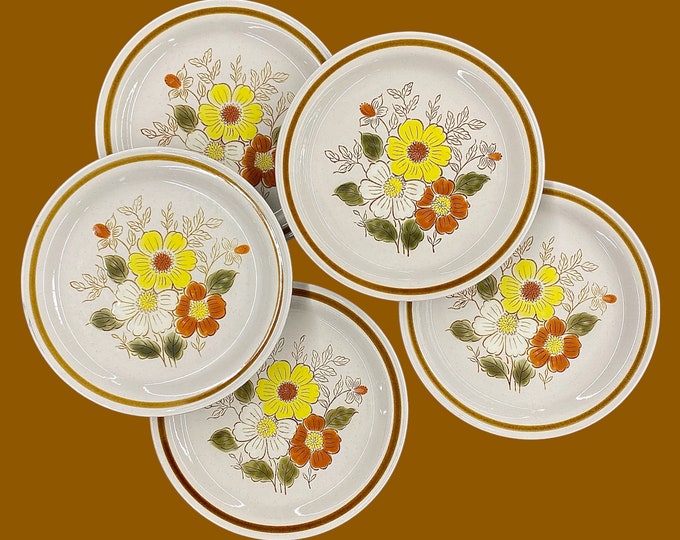 Vintage Dinner Plates 1970s Retro Size 10.5" D + Old Brook Collection ...
