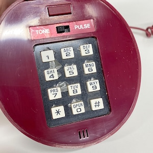 Vintage Apple Phone Retro 1980s Contemporary NOT TESTED Burgundy ...