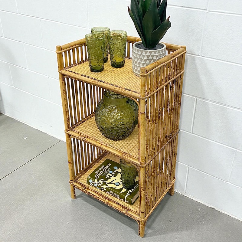 Rattan Bookshelf Unit - Etsy