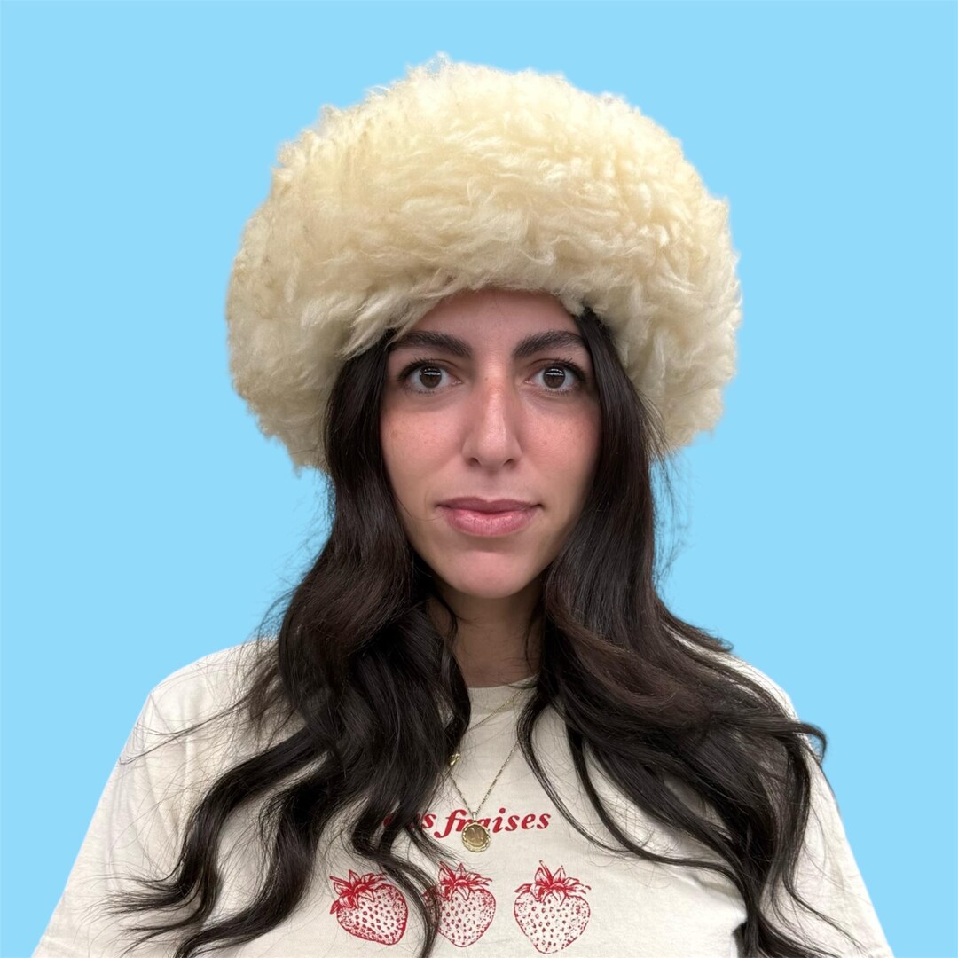 Vintage Sheepskin Shearling Hat Retro 1980s Bohemian Nordic Folk ...