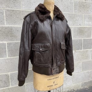 Vintage Flight Jacket Retro 1990s the Leather Warehouse Size 40 Bomber ...