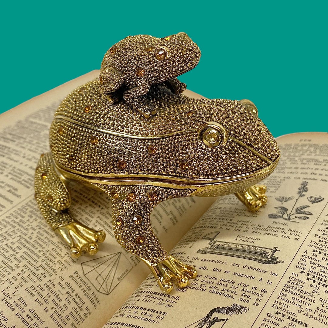 Vintage Bombay Company Frog Desk Set of 3 Retro 1980s Brass Metal ...