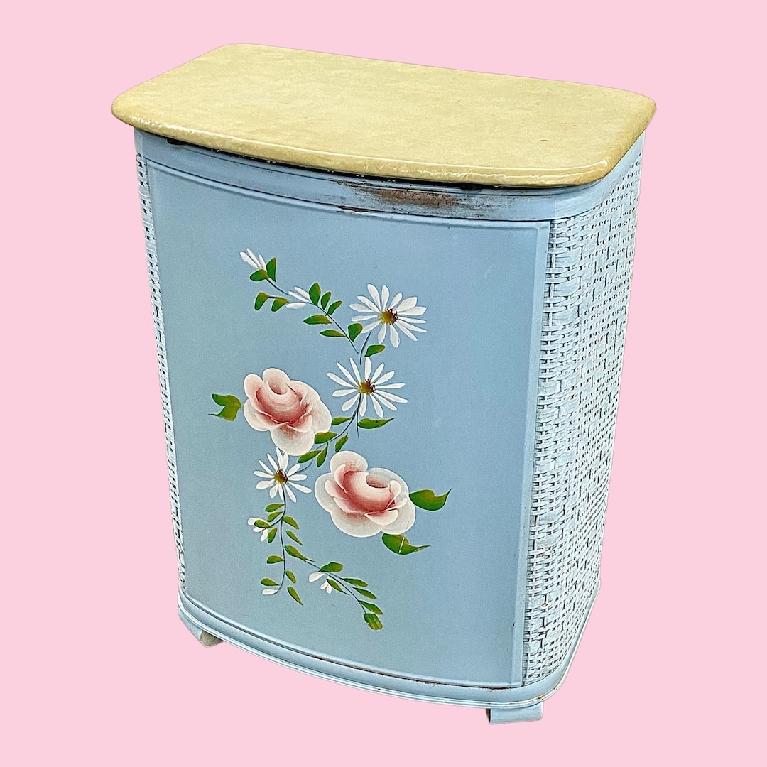 Vintage Pearl-wick Hamper Retro 1960s Mid Century Modern Metal and ...