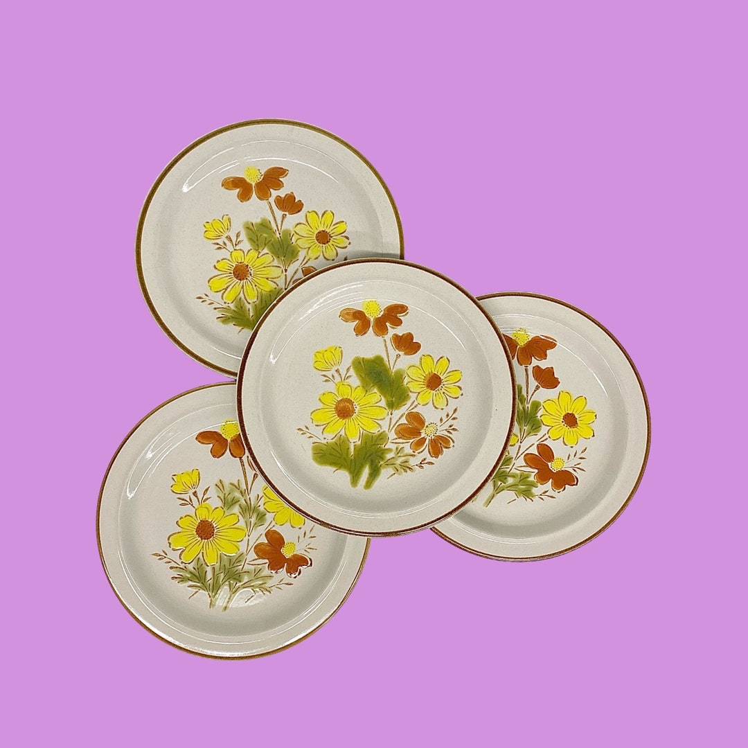 Vintage Dinner Plates Retro 1970s Mid Century Modern Stoneware by Excel ...