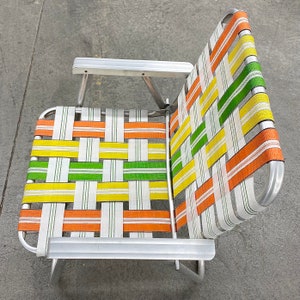 Vintage Lawn Chair Retro 1970s Outdoor/patio Seating White/orange ...