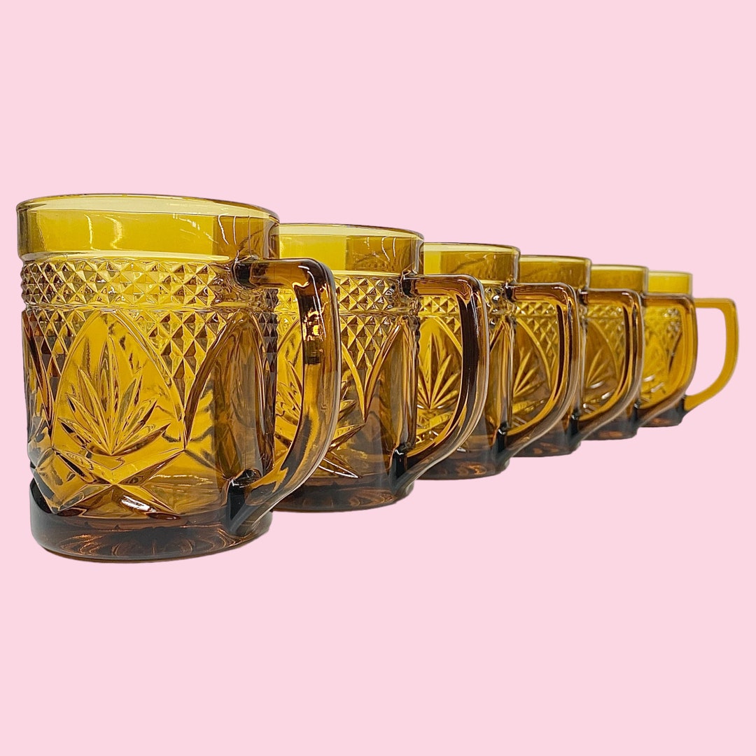 Vintage Arcoroc Glass Mugs Retro 1970s Mid Century Modern + Cristal D ...