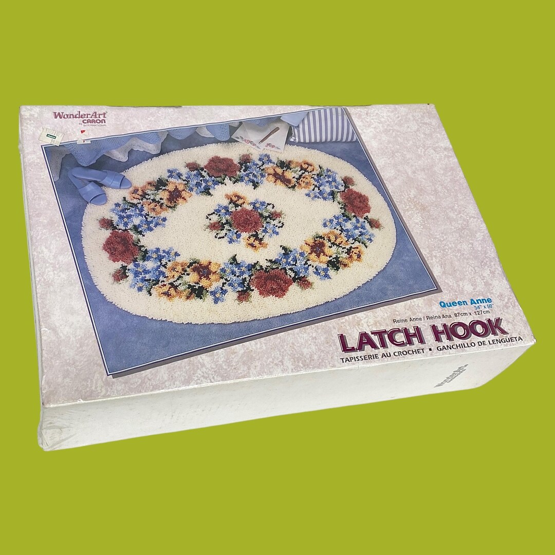 Vintage Latch Hook Rug Kit Retro 1990s Wonder Art by Caron ...