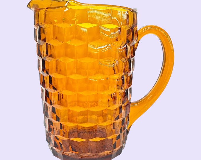 Vintage Indiana Glass Pitcher Retro 1960s Mid Century Modern + Amber ...
