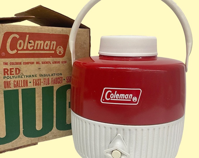 Vintage Coleman Jug Retro 1970s Mid Century Modern Red and White ...