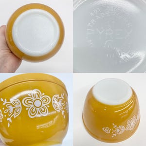 Vintage Pyrex Mixing Bowls Retro 1970s Bohemian + Butterfly Gold 401/ ...