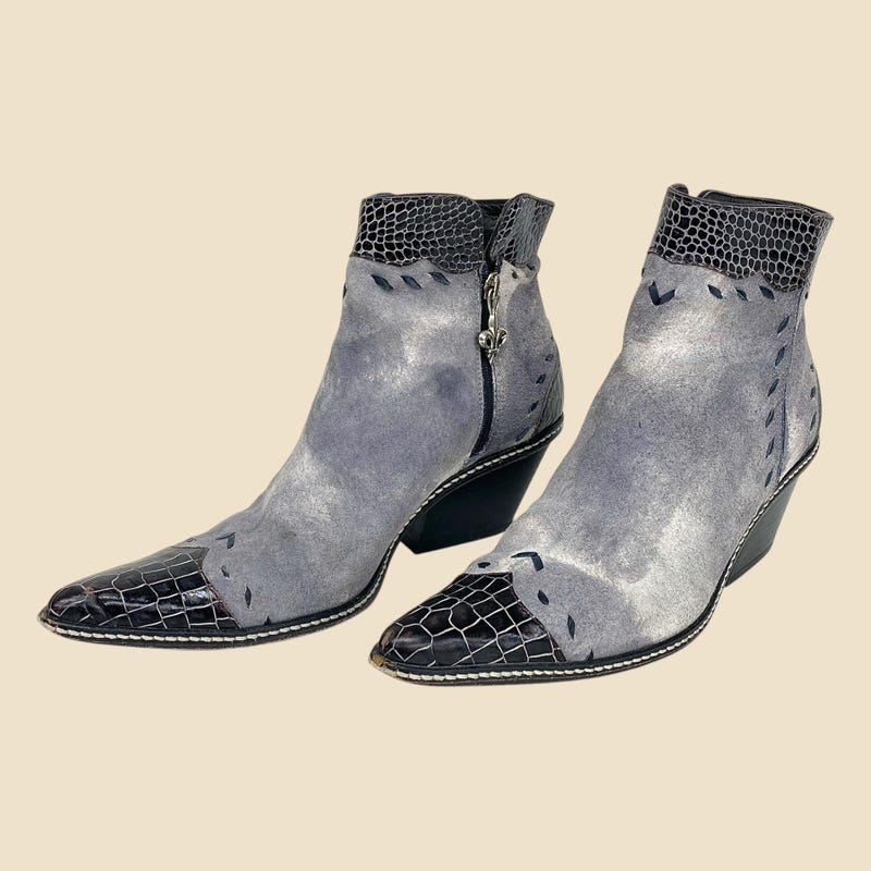 Blue Suede Boots - Etsy