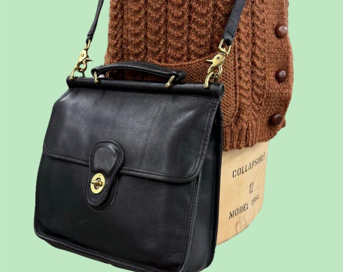 Vintage Coach Willis Bag Retro 1990s Preppy + 9927 + Genuine Black ...