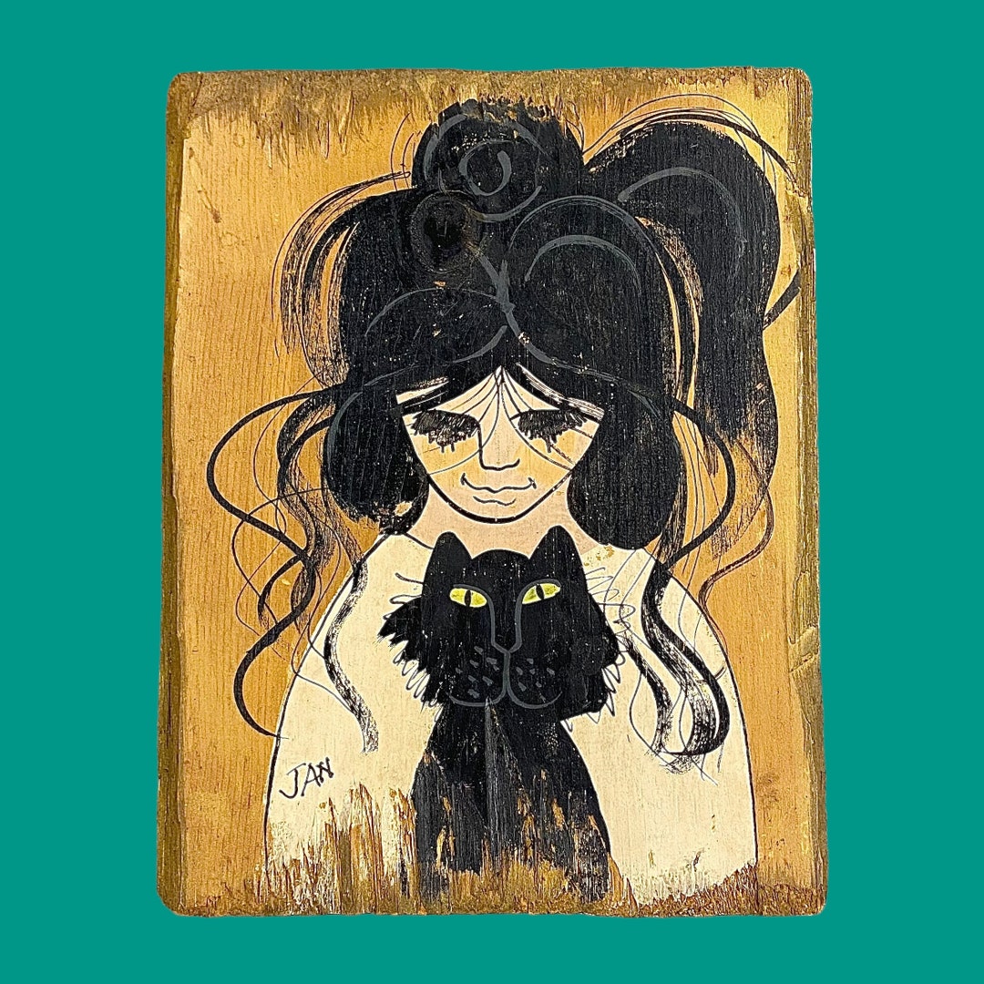 Vintage Jan Mcpherson Portrait Painting 1970s Retro Size 14x12 Mid ...