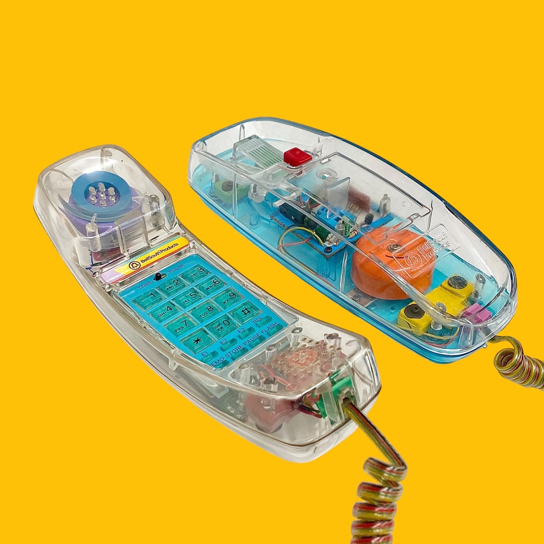 Vintage Clear Plastic Telephone Retro 1990s Contemporary Bell South ...
