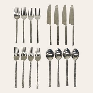 Vintage Silverware Set Retro 1970s Mid Century Modern 16 Pieces Silver ...
