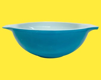 Pyrex Horizon Blue 444 4 Qt Cinderella Nesting Bowl Solid Blue Aqua Mid ...