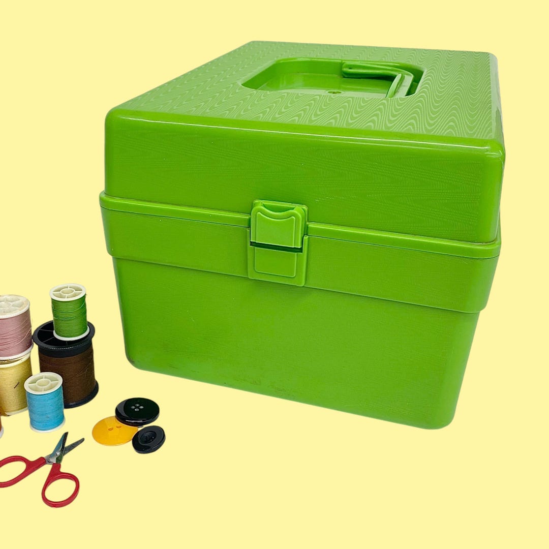 Vintage Sewing Box Retro 1970s Mid Century Wilson MFG Wilhold Lime ...