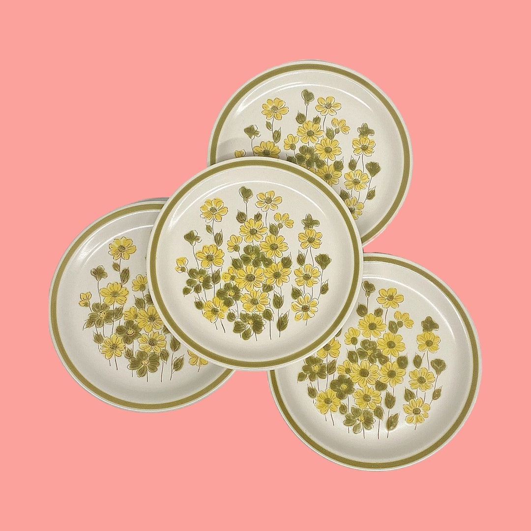 Vintage Dinner Plates 1970s Retro Size 10.75 D Mid - Etsy
