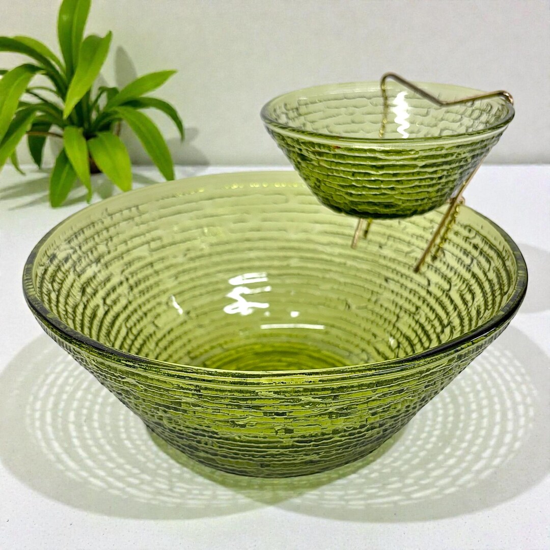 Vintage Anchor Hocking Chip and Dip Retro 1970s Mid Century Modern ...