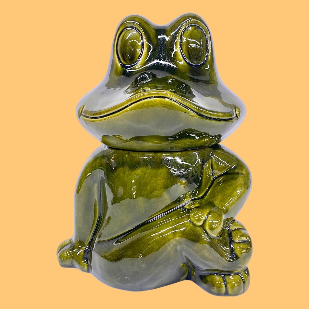 Vintage Neil the Frog Cookie Jar Retro 1970s Mid Century Modern + Green ...