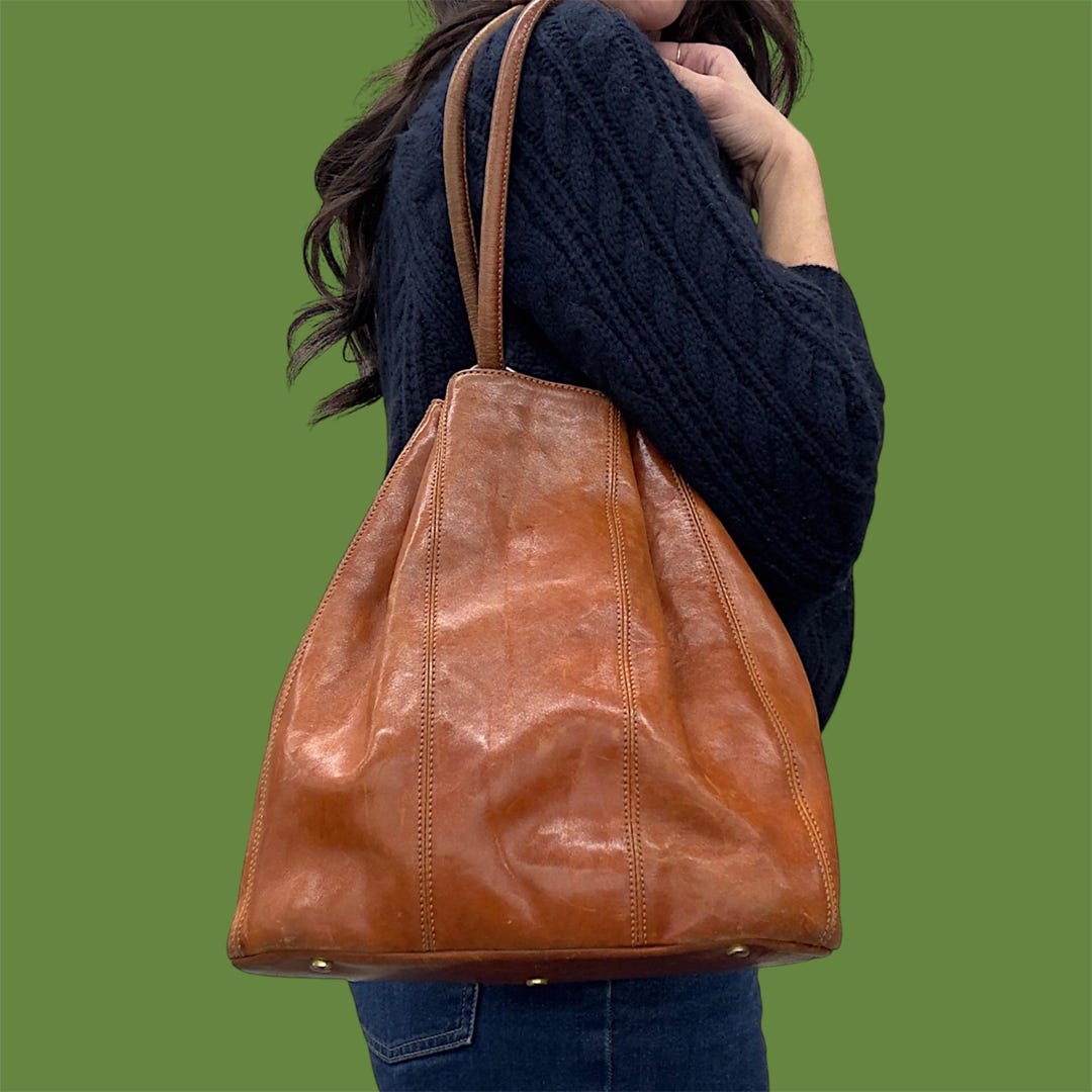 Vintage Shoulder Bag Retro 1990s La Sella + Roma + Genuine Leather ...