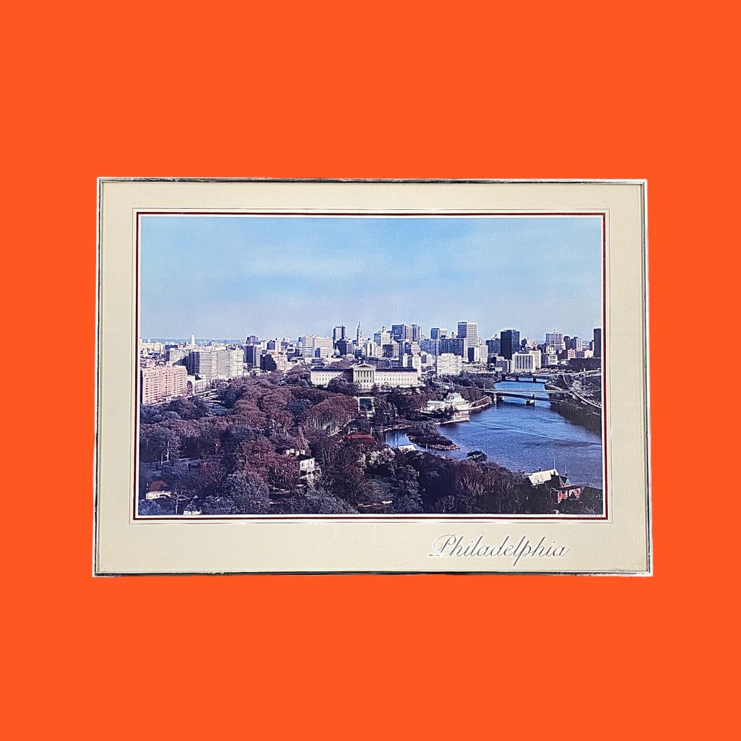 Vintage Philadelphia Skyline Print 1980s Retro Size 23x32 Contemporary ...