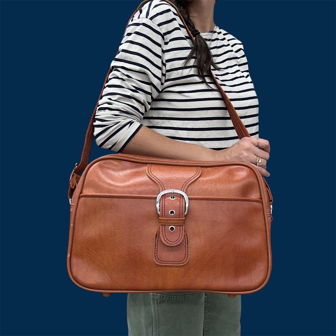 Vintage Sears Carry on Bag Retro 1960s Mid Century Modern + Cognac ...