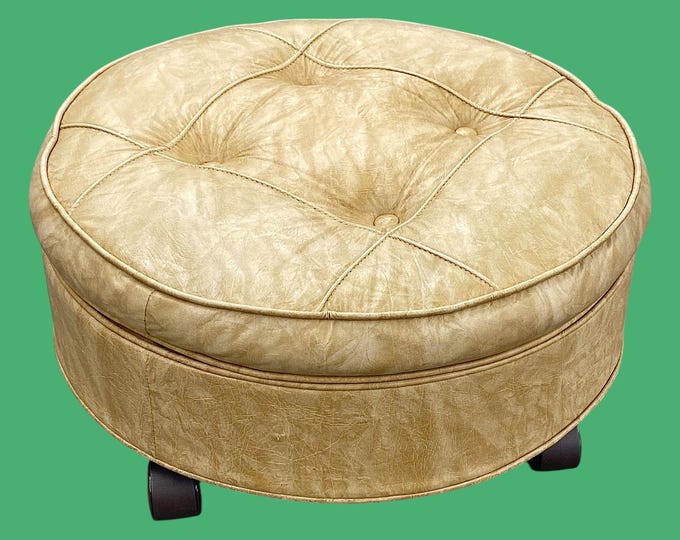 Vintage Rolling Ottoman 1980s Retro Large Size 24" D + Contemporary ...