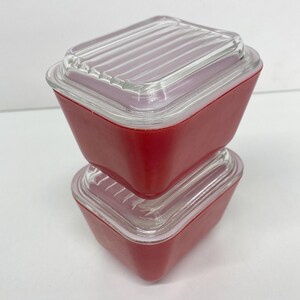Vintage Pyrex Refrigerator Dishes Retro 1940s Farmhouse Primary Colors ...
