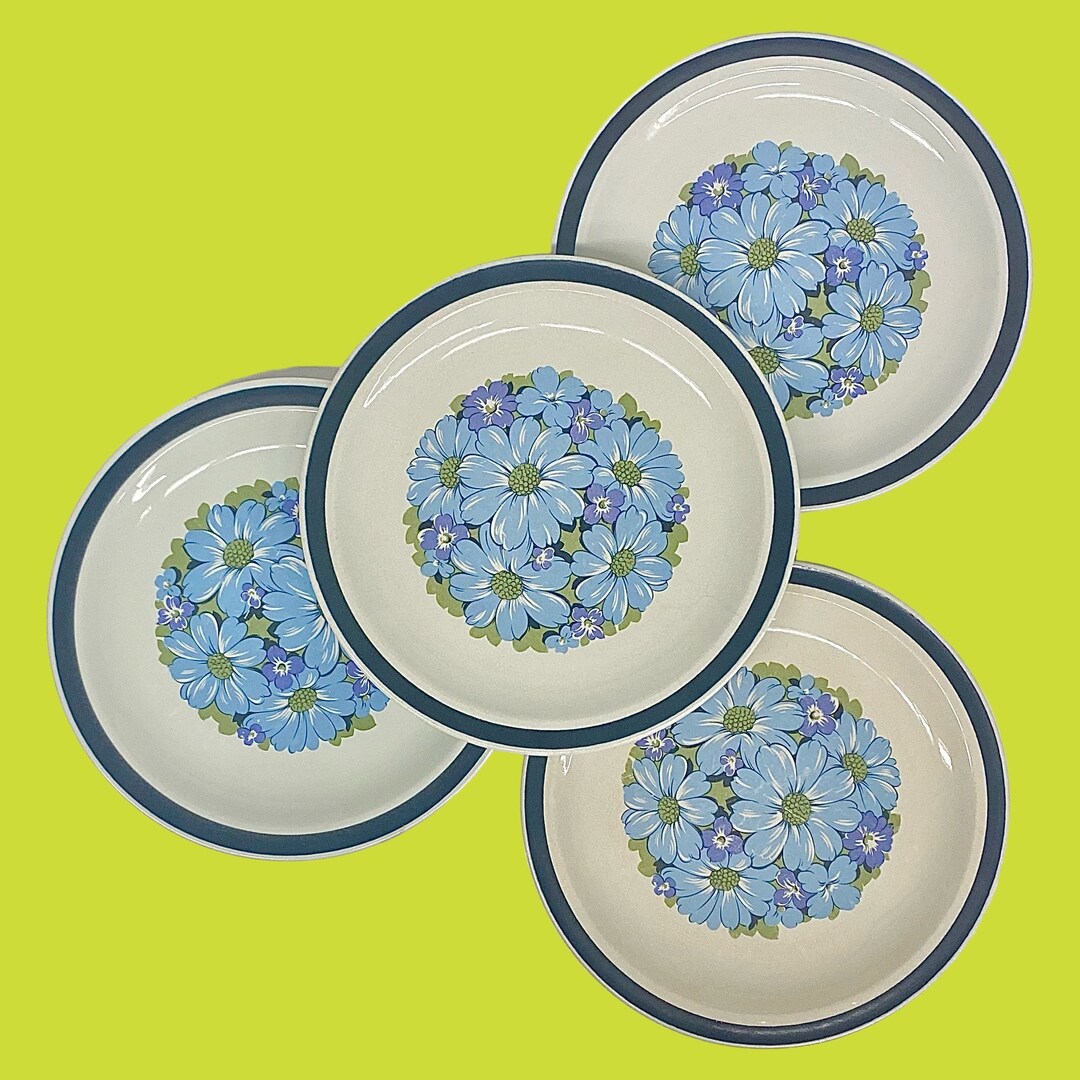 Vintage Dinner Plates 1970s Retro Size 10.5 D Mid Century Modern ...