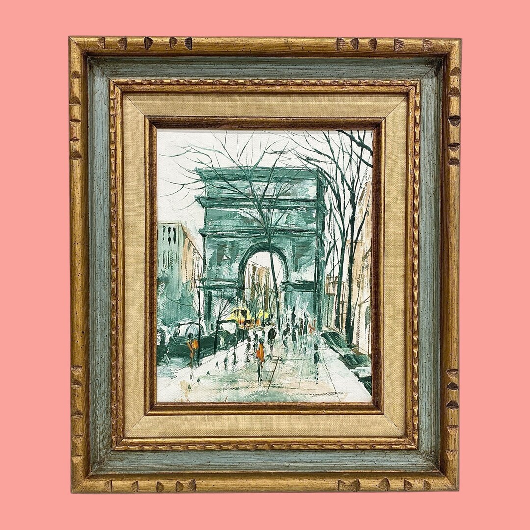 Vintage Arc De Triomphe Painting 1970s Retro Size 15x13 Mid Century ...