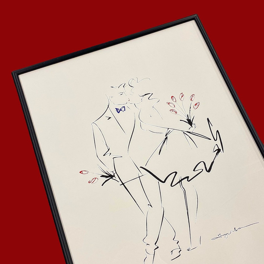 Vintage Ty Wilson Print 1990s Retro Size 25x19 Contemporary - Etsy