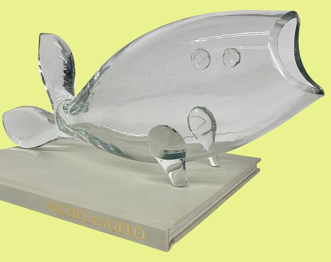 Vintage Blenko Fish Vase Retro 1950s Mid Century Modern + Clear Glass ...