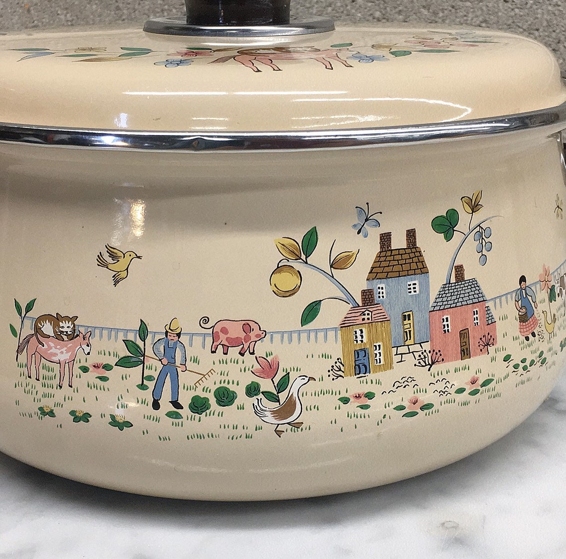 Vintage Cookware Set Retro 1980s Farmhouse Set of 3 Enamel | Etsy