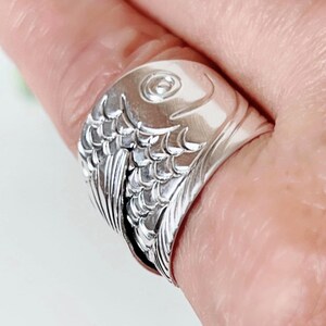 Silver Fish Ring, Sterling Silver Fish Ring, Lucky Fish Ring, Handmade ...