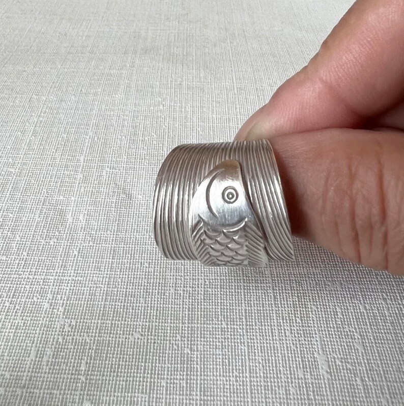 Silver Fish Ring Sterling Silver Fish Ring Lucky Fish Ring - Etsy